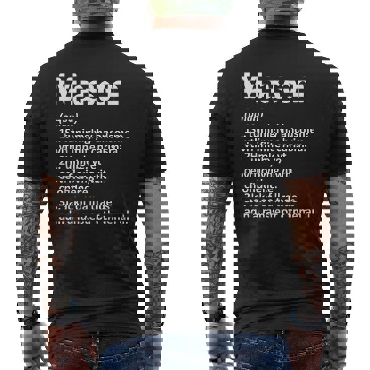 Mason Definition Personalized Name Birthday Idea Men's T-shirt Back ...