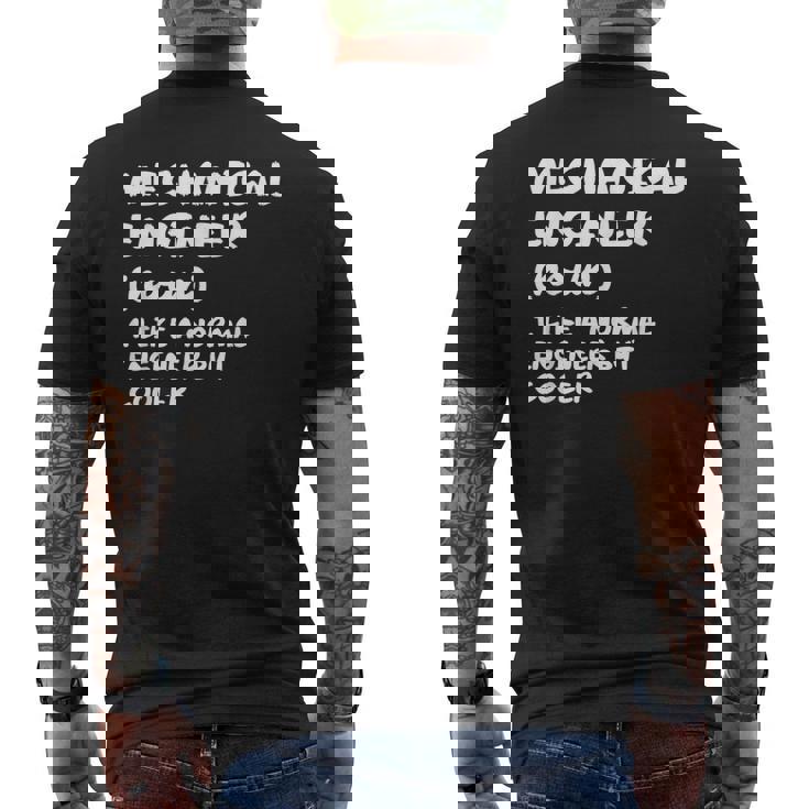 Mechanical Engineer Definition Engineering Men's Back Print T-shirt ...