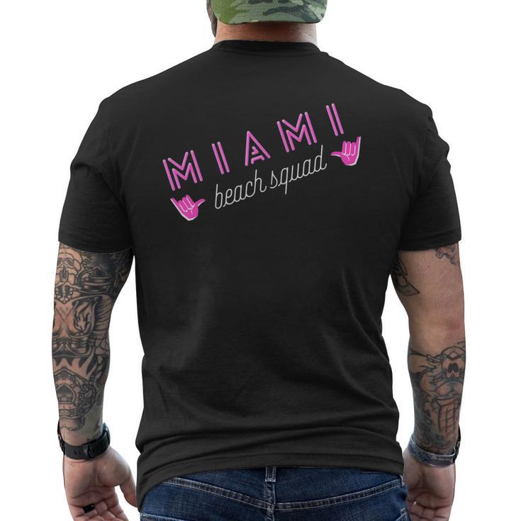 Miami Florida Souvenir Beach Squad Men's Back Print T-shirt | Mazezy
