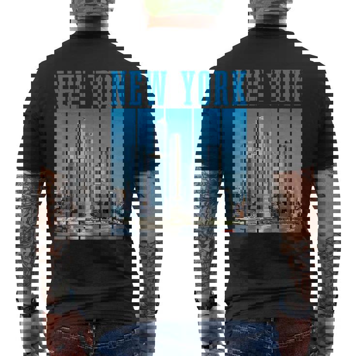 New York Skyline 718 Nyc Ny Vintage Pride Men's Back Print T-shirt | Mazezy