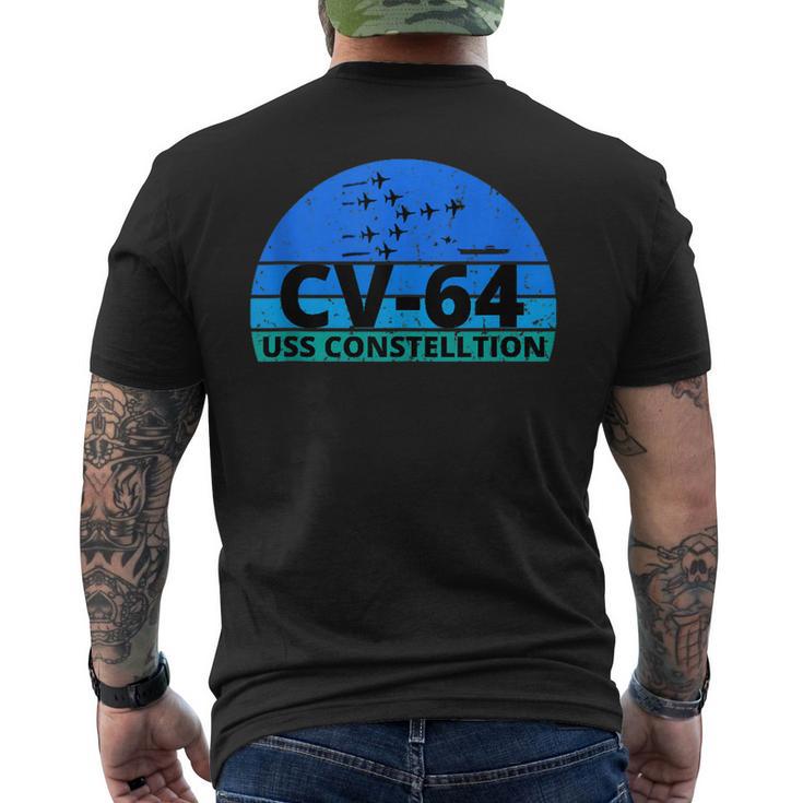 Ocean Blue Navy Aircraft Carrier Uss Constellation Men's T-shirt Back ...
