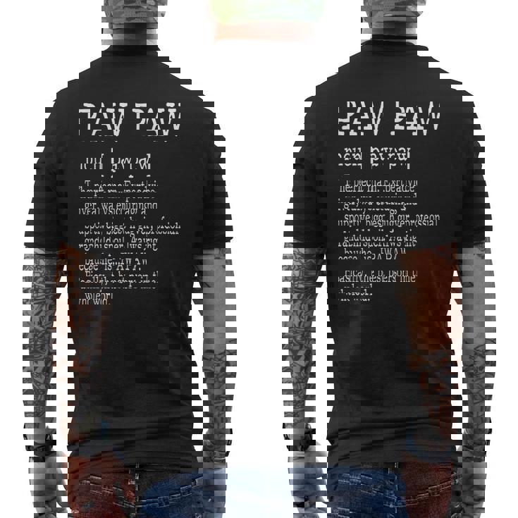 Paw Paw Definition Grandpa Fathers Day Men Men's Back Print T-shirt ...