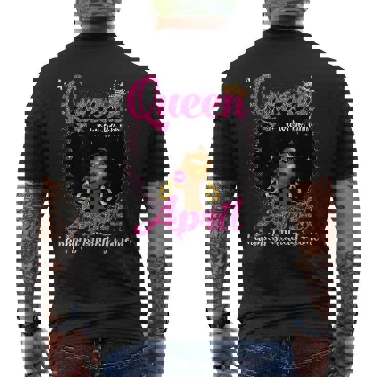 A Queen Was Born In April Birthday Afro Girls Women Men's Back Print T ...