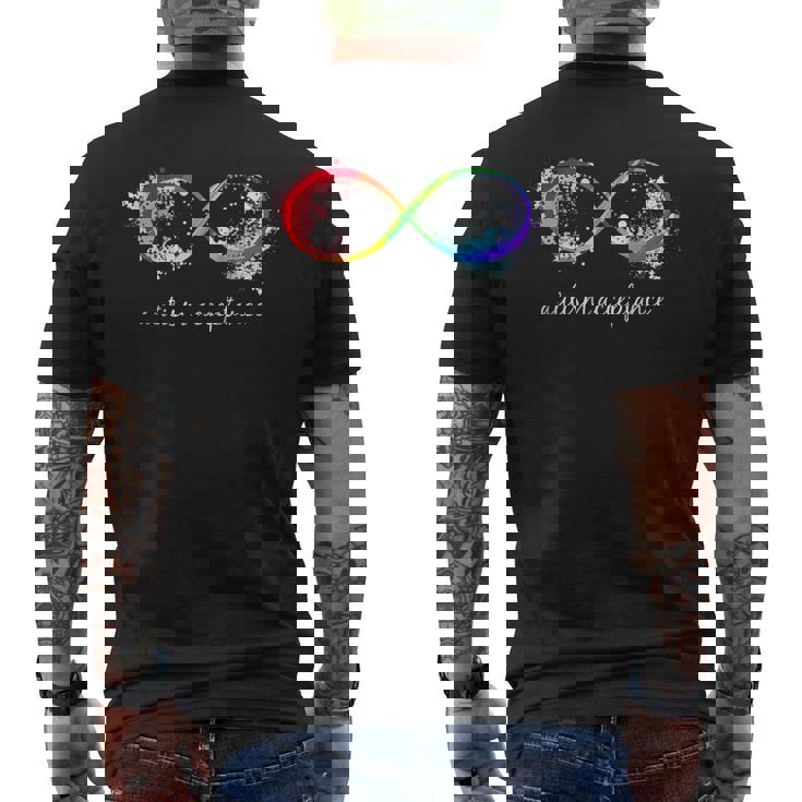 Red Instead Autism Autism-Acceptance Men's Back Print T-shirt | Mazezy