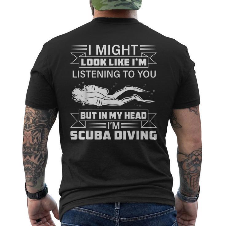 Scuba Diving Ocean Swimmer Lover Underwater Diver Men's Back Print T ...