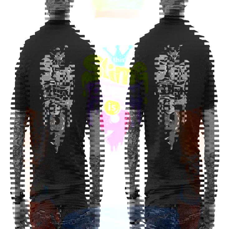 This Slime Queen Is 9 9Th Birthday Slime Men's Back Print T-shirt | Mazezy