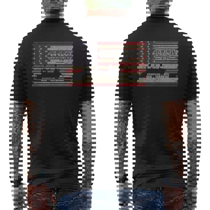 Uss Arlington Lpd-24 Amphibious Transport Dock Usa Flag Men's T-shirt Back Print - Seseable