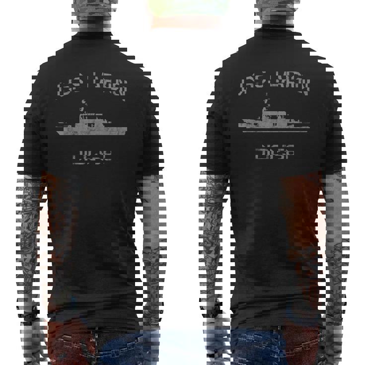 Uss Laboon Ddg-58 Destroyer Ship Waterline Profile Men's T-shirt Back ...