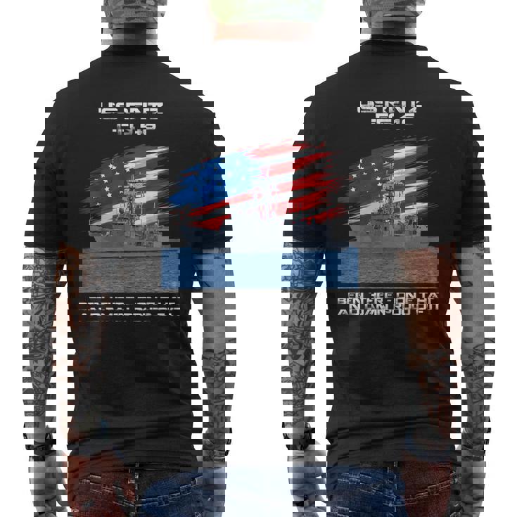 Uss Rentz Ffg-46 Class Frigate American Flag Veteran Men's T-shirt Back ...