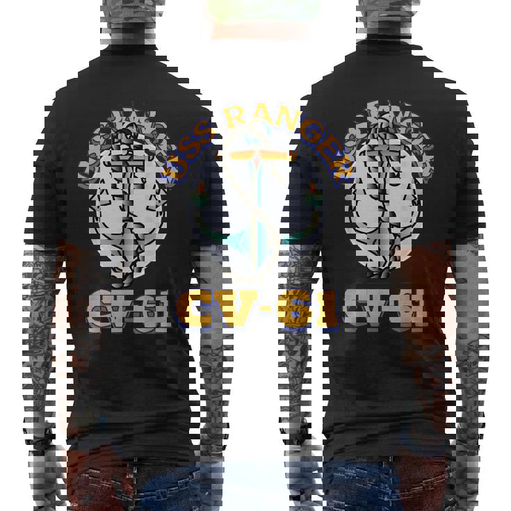 Vintage Anchor Navy Aircraft Carrier Uss Ranger Men's T-shirt Back ...