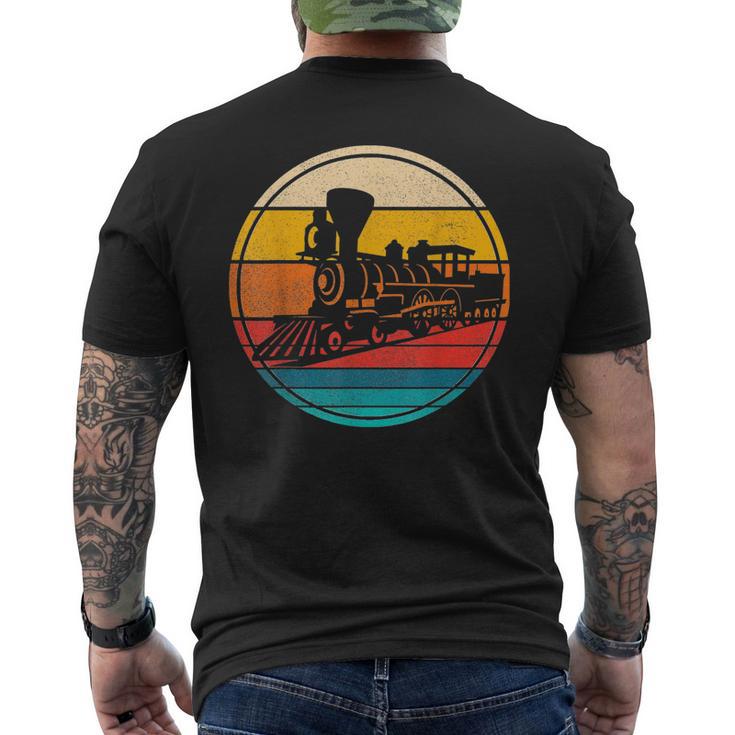 Vintage Railway Fan Locomotive Railroad Train Lover Men's T-shirt Back ...
