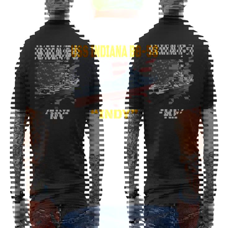Ww2 American Warship & Uss Indiana Bb-58 Battleship Veterans Men's T ...