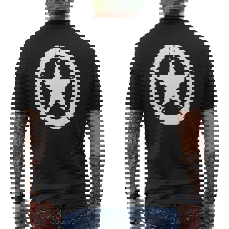 Wwii D-Day Invasion Circle Star Men's Back Print T-shirt | Mazezy