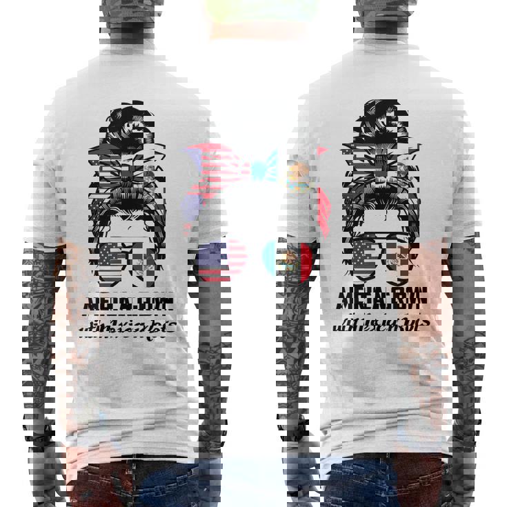 American Grown With Mexican Roots Mexican Men's Back Print T-shirt | Mazezy