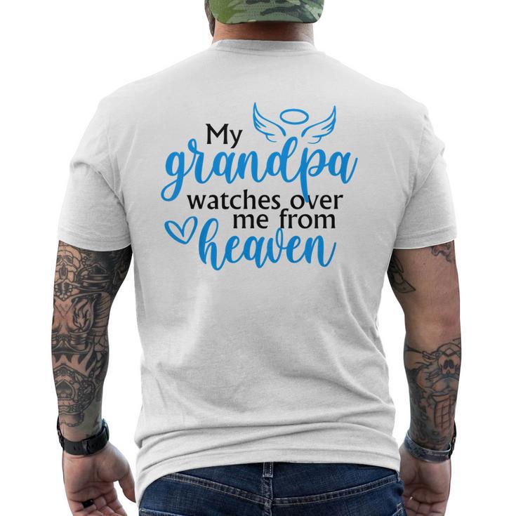 Kids My Grandpa Watches Over Me From Heaven Memorial Men's Back Print T ...