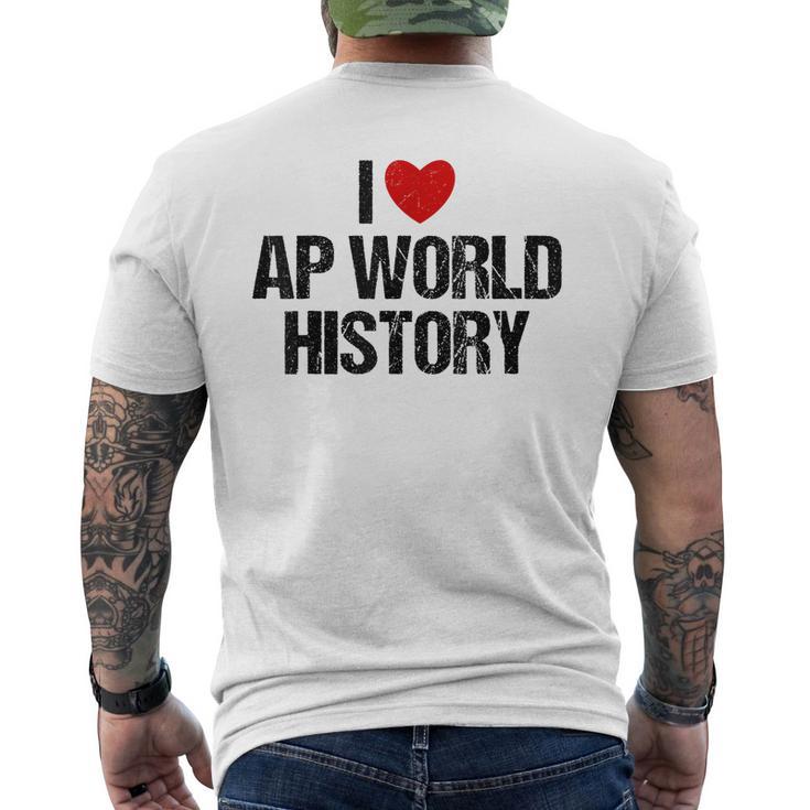 I Love Ap World History Retro I Heart Ap World History Men's Back Print ...