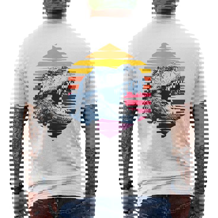 Retro Vintage T-Rex Tyrannosaurus Rex Hexagon Dinosaurus Men's Back ...