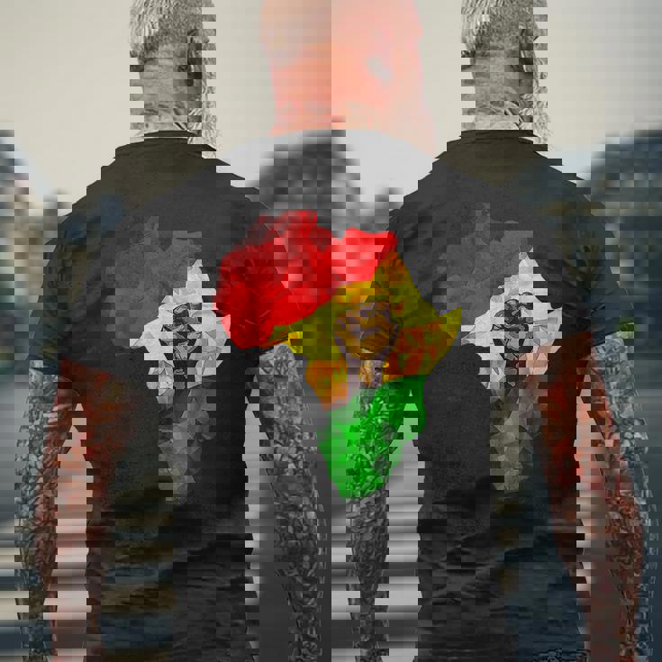 Africa Map Rising Hand Junenth African Pride Freedom Day Men's Back ...