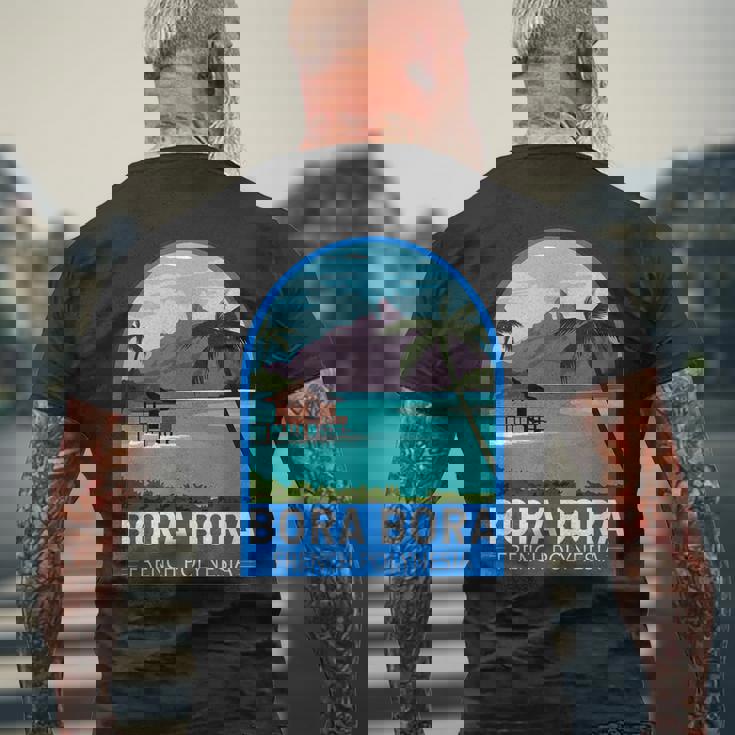 Bora Bora French Polynesia Travel Retro Emblem Vintage Men's Back Print ...