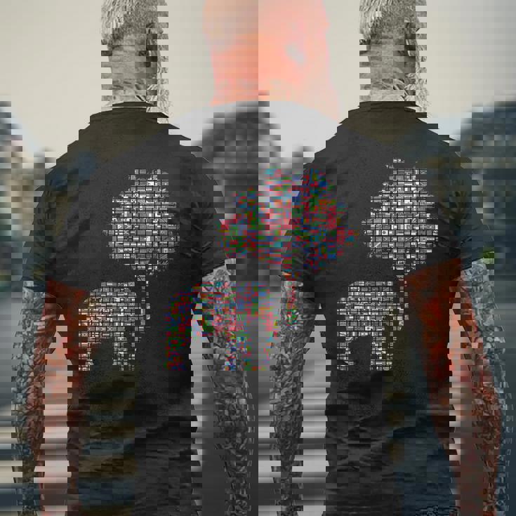 Flags Of The Countries Of The World International Elephant Men's Back Print T-shirt | Mazezy