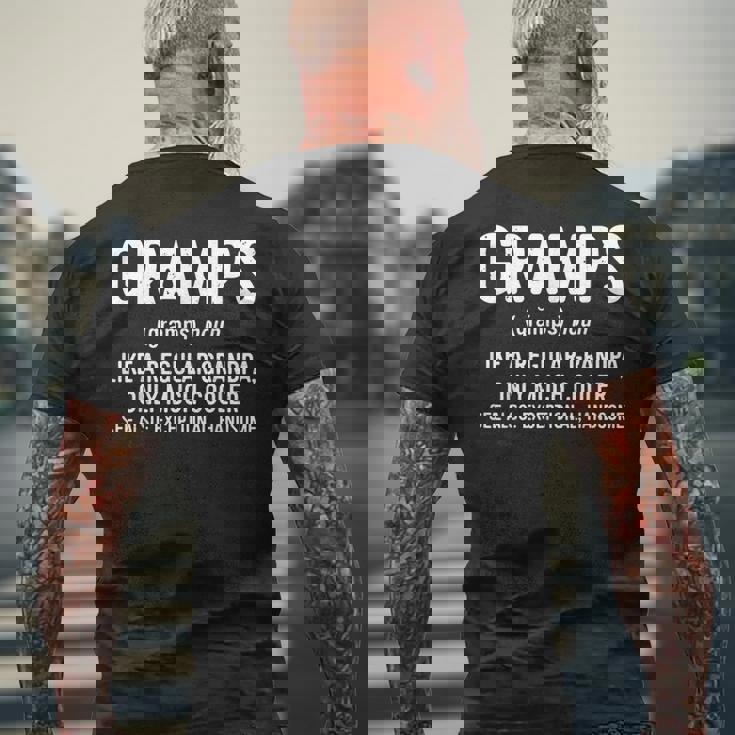 Gramps Definition Like A Regular Grandpa Only Cooler Men's Back Print T ...