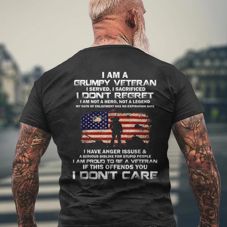 I Am A Grumpy Veteran I Served I Sacrificed Dont Regret Men's Back ...