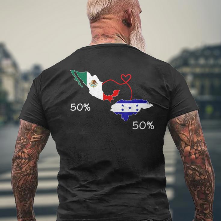 Half Mexican Half Honduran Flag Map Mexico Catracho Men's Back Print T ...