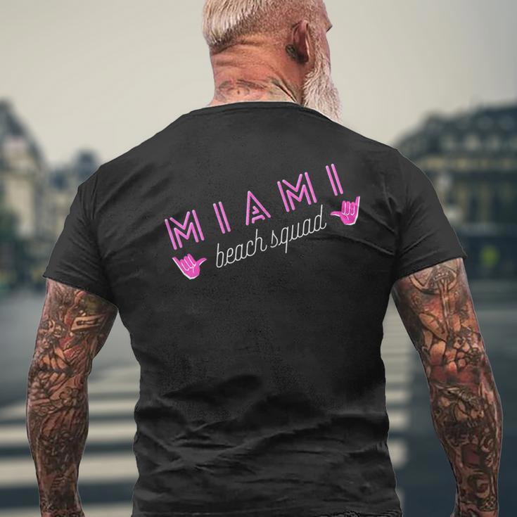 Miami Florida Souvenir Beach Squad Men's Back Print T-shirt | Mazezy