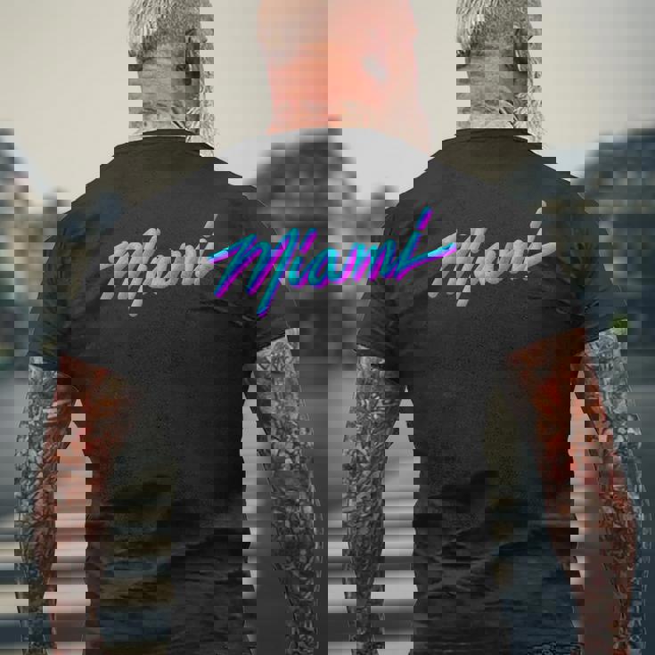Miami - Vaperwave Synthwave 80S Style Retro Men's Back Print T-shirt ...