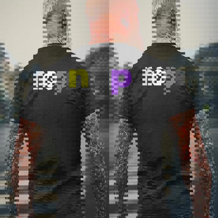 Non-Binary Pride - Nope Nonbinary - Lgbtq Enby Flag Men's Back Print T ...