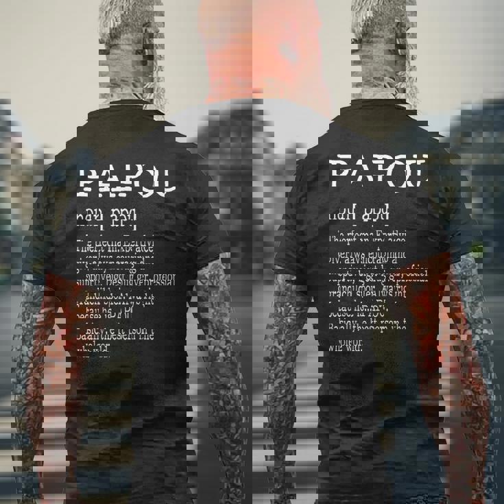 Papou Definition Grandpa Fathers Day - Men Men's Back Print T-shirt ...