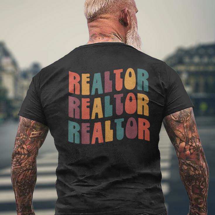 Realtor Groovy Retro Colorful Real Estate Agent Men's Back Print T ...