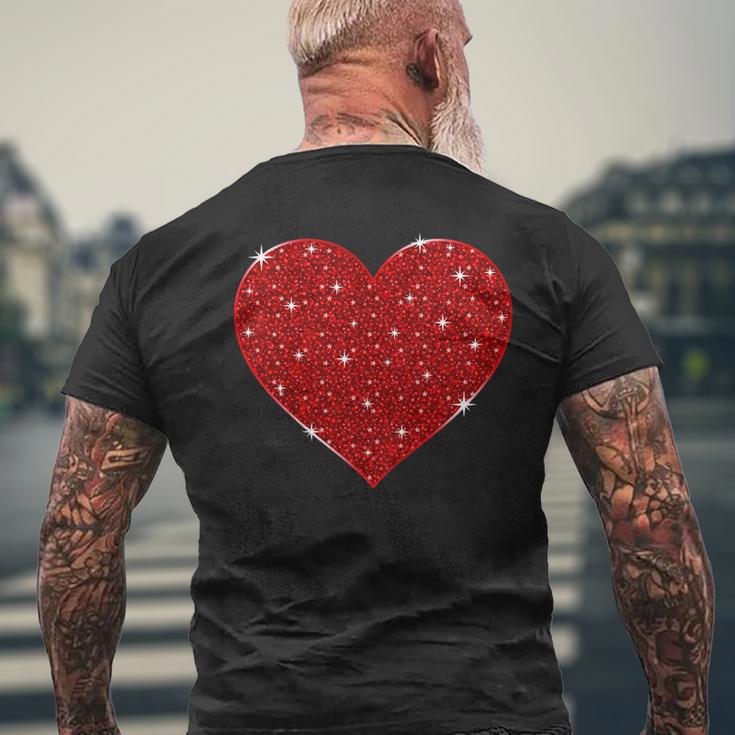 Red Heart Valentines Day Cool Men's Back Print T-shirt | Mazezy