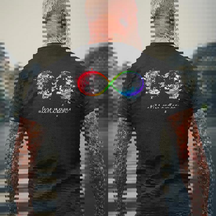 Red Instead Autism Autism-Acceptance Men's Back Print T-shirt | Mazezy