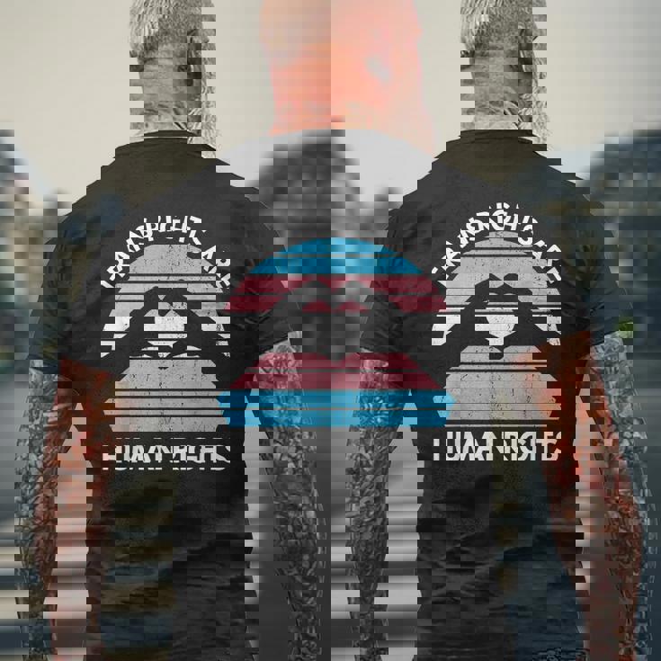 Trans Rights Are Human Rights Lgbqt Transgender Men's Back Print T ...