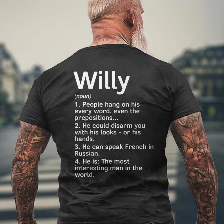 Willy Name Definition Meaning Interesting Men's T-shirt Back Print ...