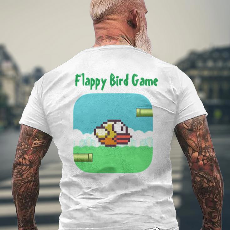 Pixel Art Flappy Bird Game Men's Back Print T-shirt | Mazezy
