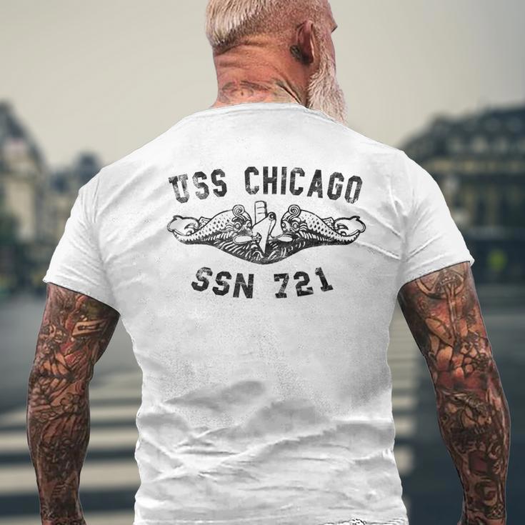 Uss Chicago Ssn 721 Attack Submarine Badge Vintage Men's T-shirt Back ...