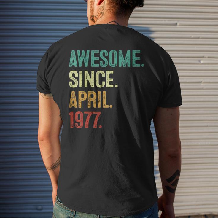 46 Years Old Awesome Since April 1977 46Th Birthday Men's Back Print T ...