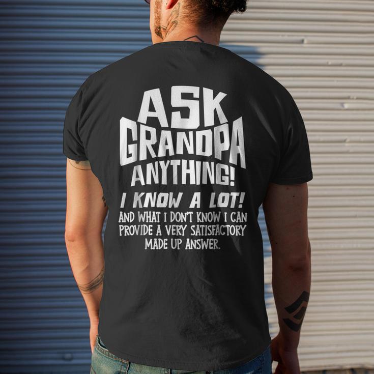 Ask Grandpa Anything Grandfather T Men's Back Print T-shirt | Mazezy