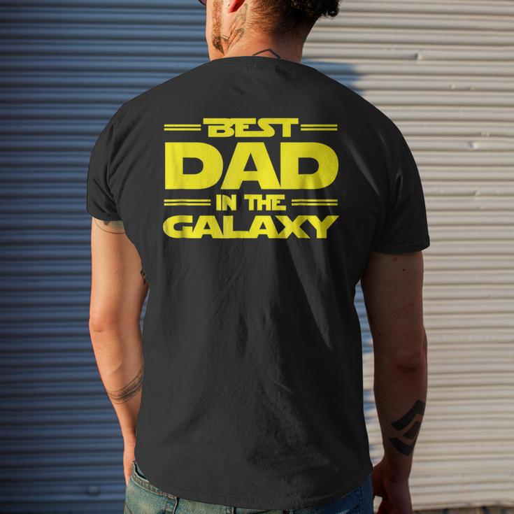 Best Dad In The Galaxy Scifi Fathers Day Men's Back Print T-shirt | Mazezy
