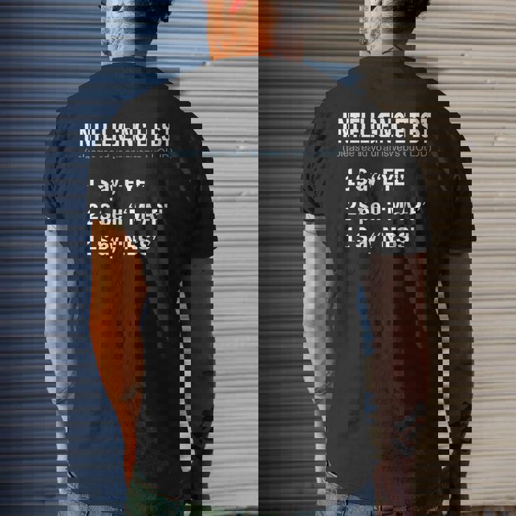 Dad Jokes Intelligence Test Say Eye Spell Map Say Ness Men's Back Print ...