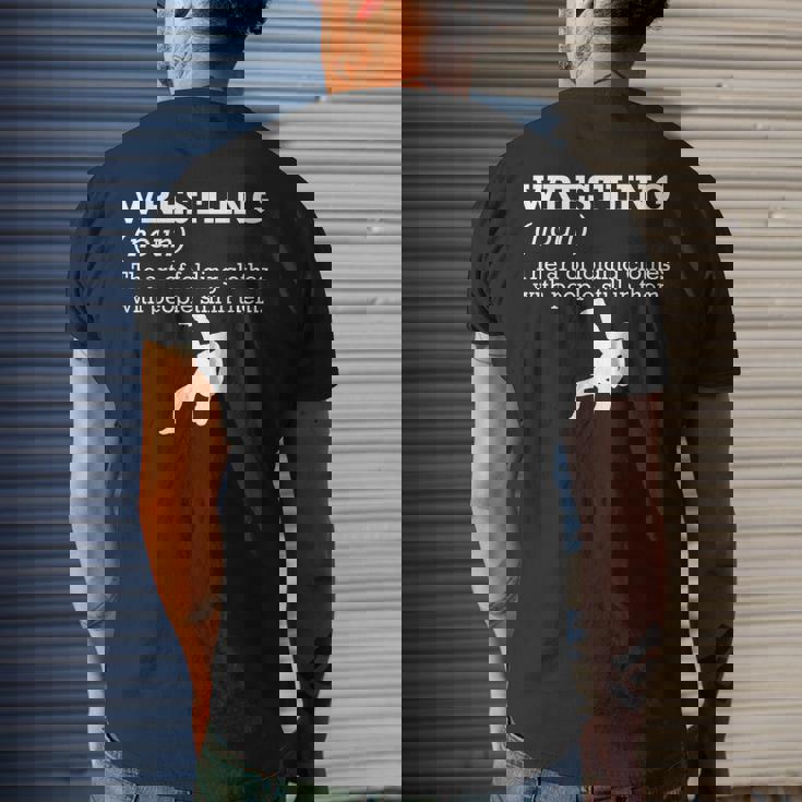 Definition Wrestling Wrestler Men's T-shirt Back Print - Seseable