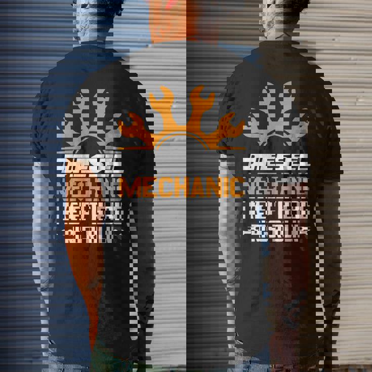 Diesel Mechanics Fuel Turbo Gifts Mens Back Print T-shirt | Mazezy