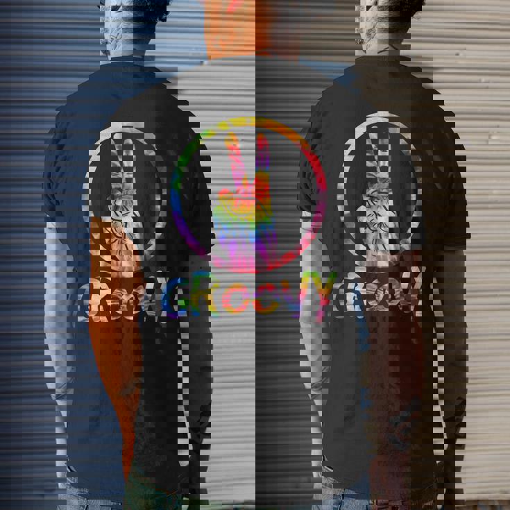 Groovy 70S Tie Dye Vintage 70S Retro 70S Men's Back Print T-shirt | Mazezy