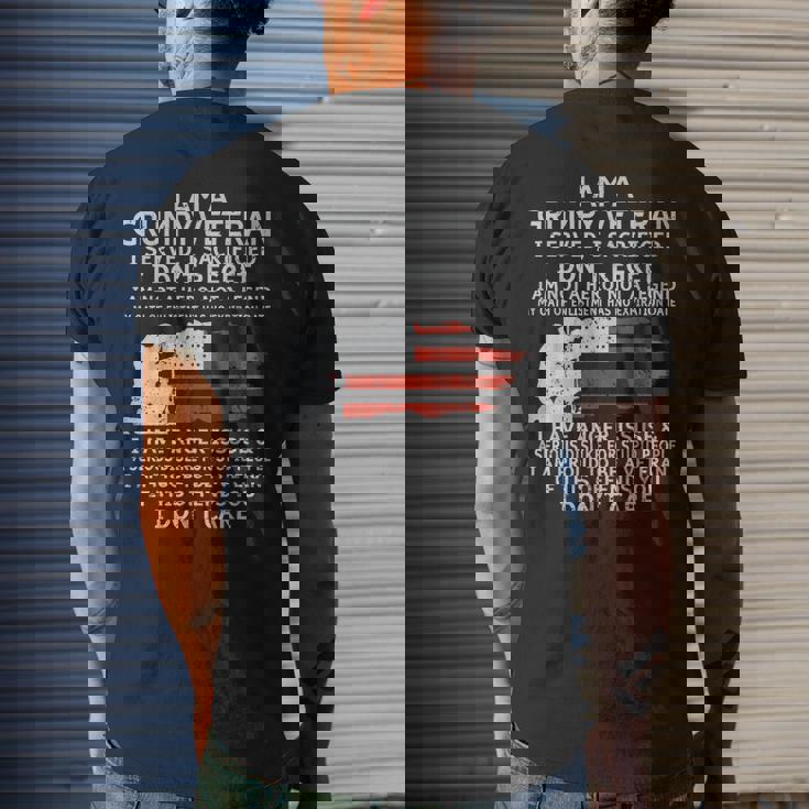 I Am A Grumpy Veteran I Dont Care Veteran Grumpy Old Man Men's Back ...