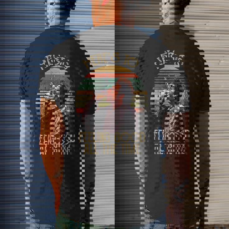 Heres To Feeling Good Time Vintage Men's Back Print T-shirt | Mazezy