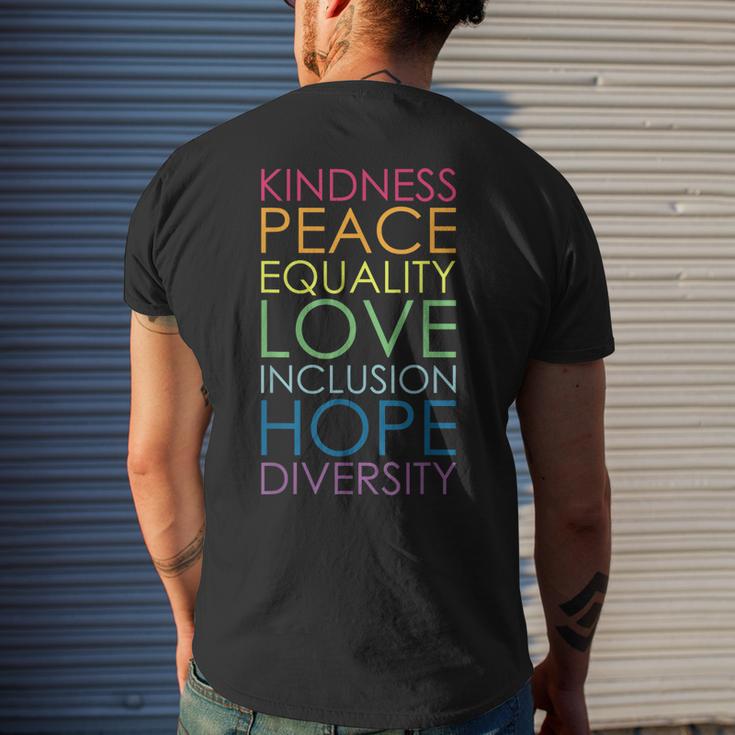 Kindness Peace Equality Love Inclusion Hope Diversity Men's Back Print ...