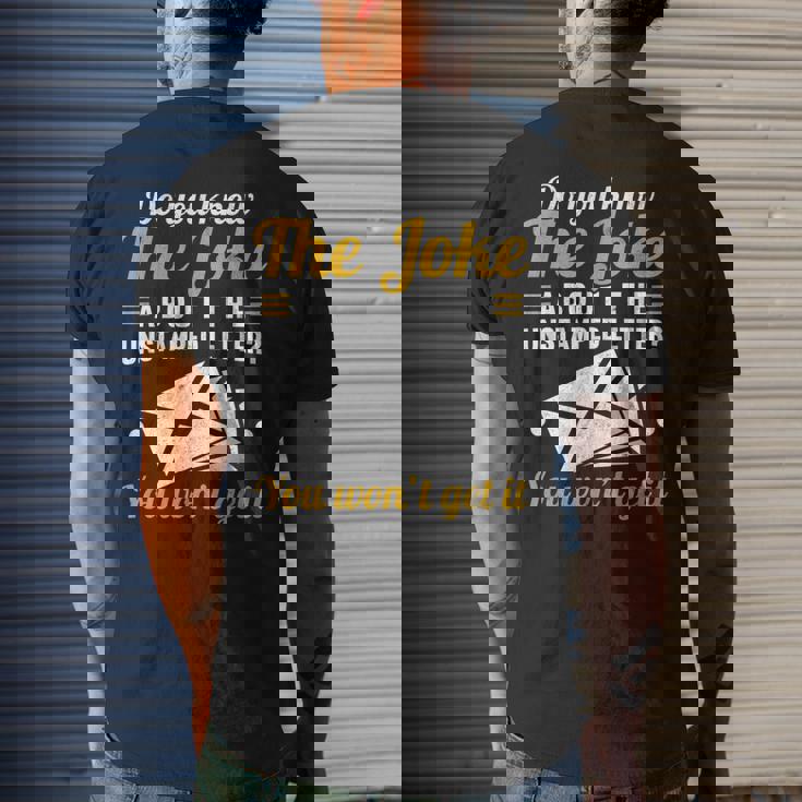 Mail Carrier Joke Unstamped Letter Postal Worker Mailman Men's Back ...