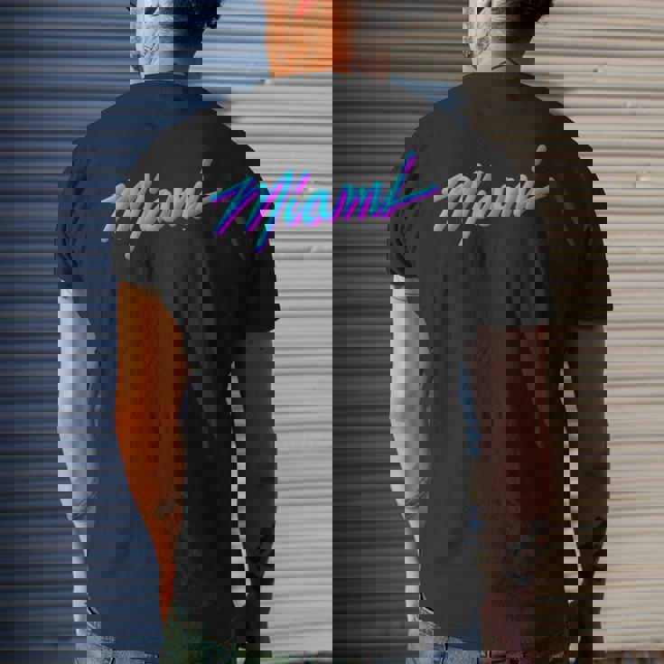 Miami - Vaperwave Synthwave 80S Style Retro Men's Back Print T-shirt ...
